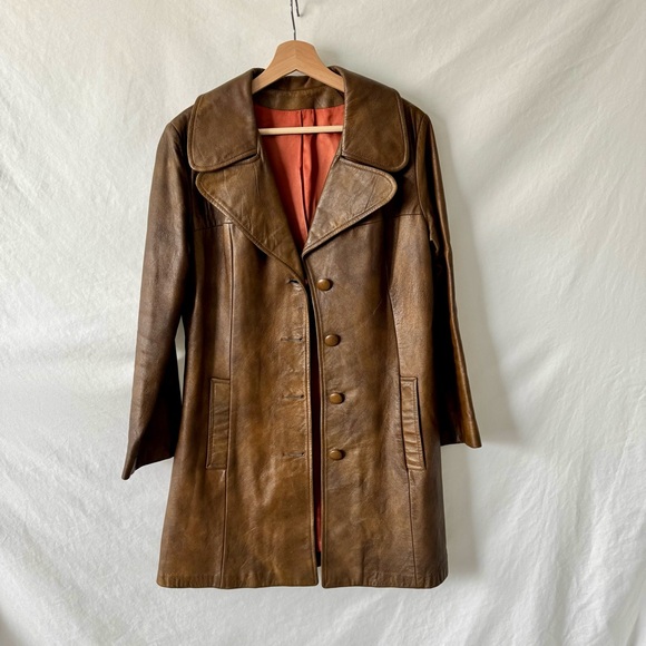 Scully | Jackets & Coats | Vintage Scully Brown Long Leather Jacket ...